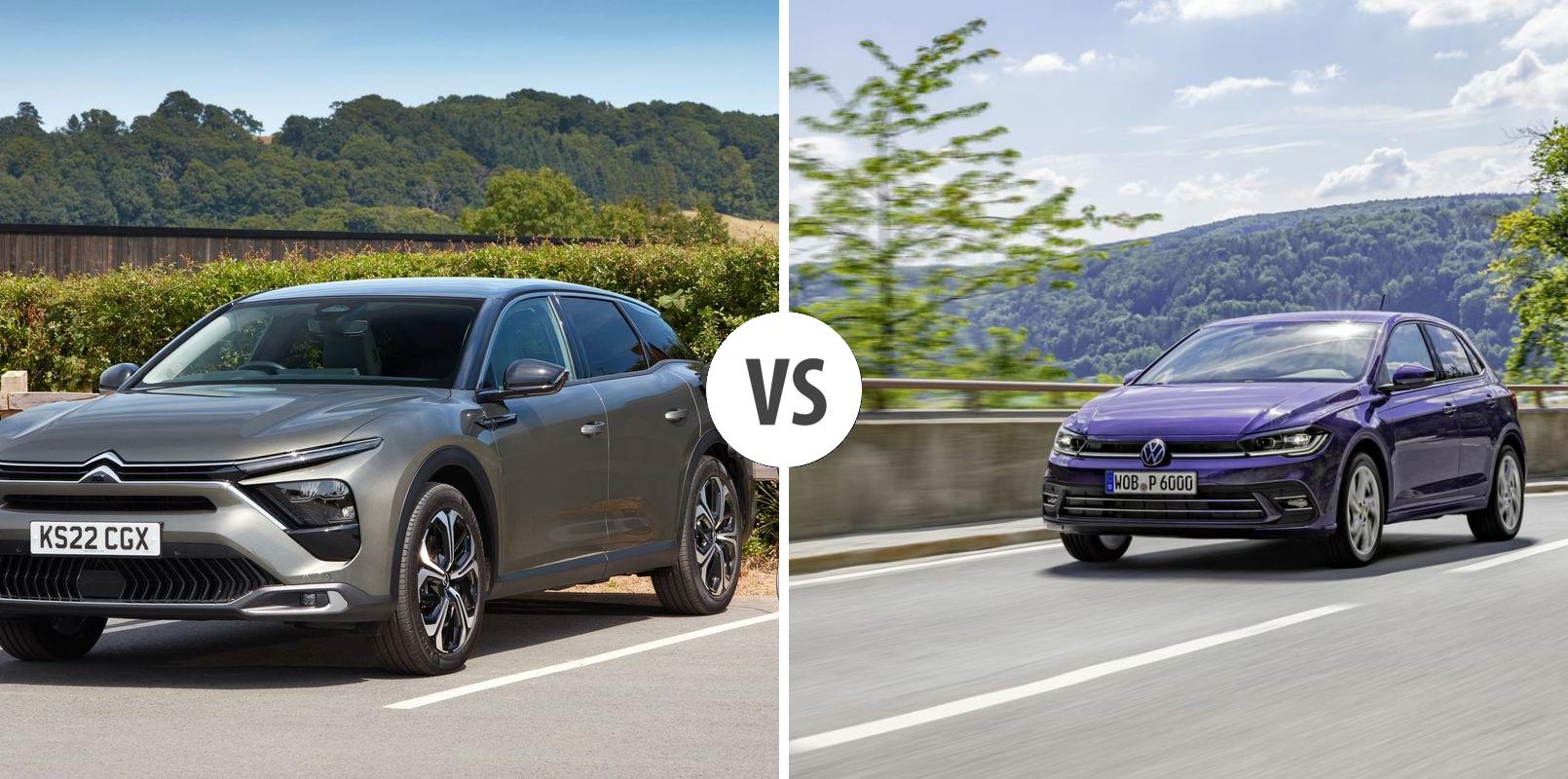 Citroen C5 X vs VW Polo sammenligning - forskelle, priser og tekniske data