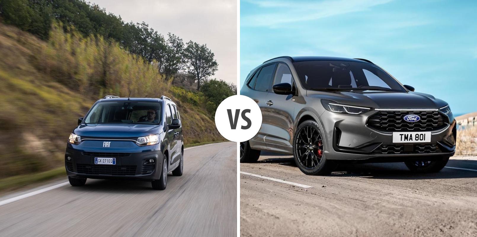 Fiat Doblò vs Ford Kuga sammenligning - forskelle, priser og tekniske data