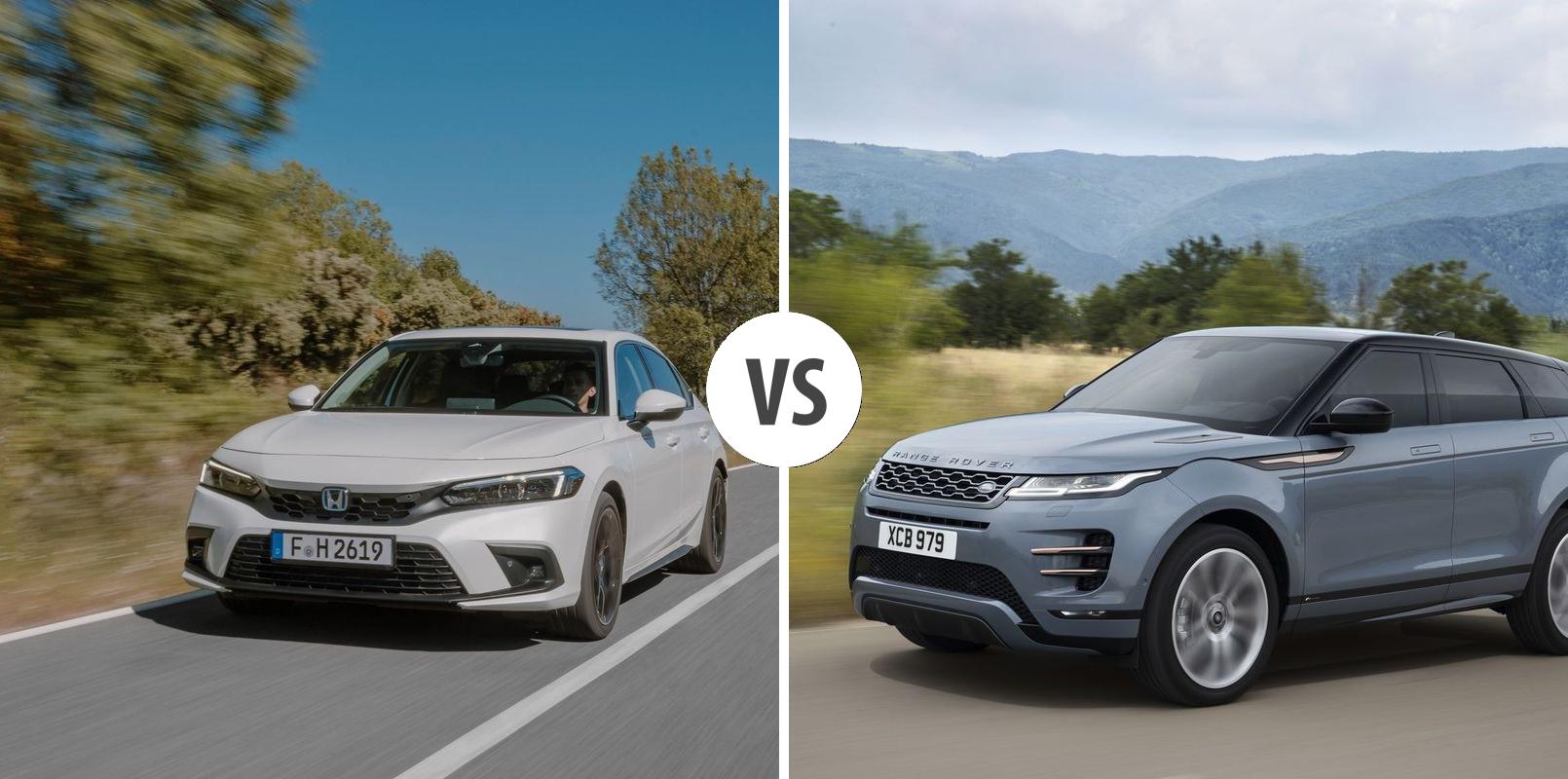 Honda Civic vs Land Rover Range Rover Evoque sammenligning - forskelle ...