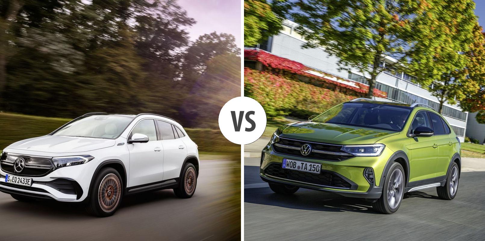 Mercedes EQA vs VW Taigo sammenligning - forskelle, priser og tekniske data
